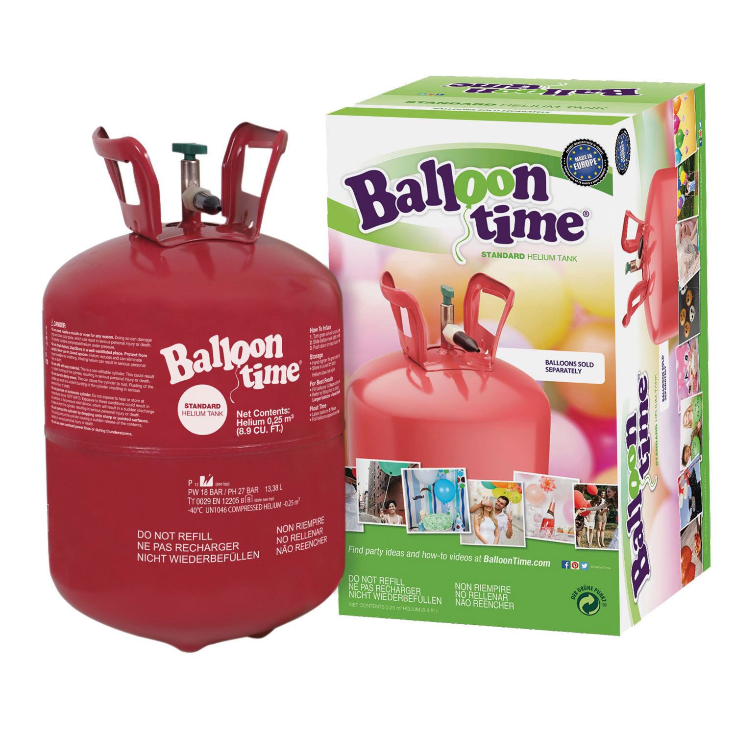 Balloon Time Small Helium Tank 8.9cu ft, 5in – itzaparty Stores